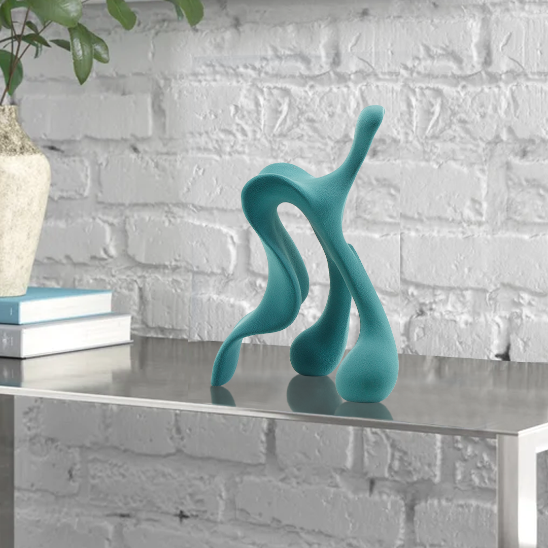 Teal Abstract Sculpture – Perfect Pieces